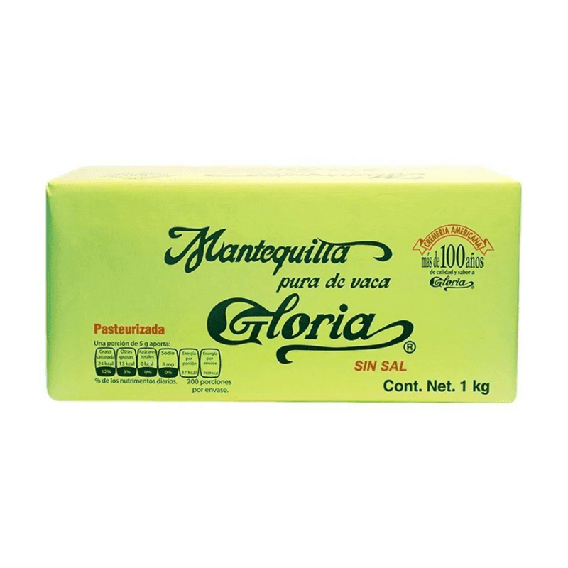 GLORIA MANTEQUILLA SIN SAL EN BARRA 1 KG